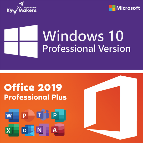 Microsoft Windows 10 Professional + Microsoft Office 2019 Professional - Softkeys
